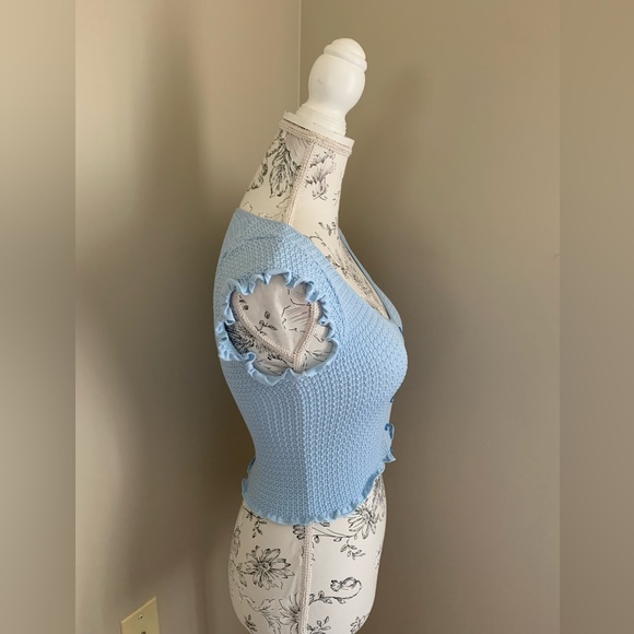 Unlisted | Tops | Blue Crop Top Aso Sarah Cameron | Poshmark